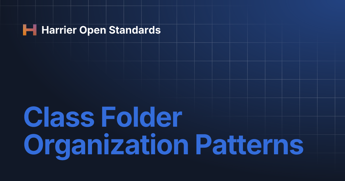 Class Folder Organization Patterns | Harrier Open Standards