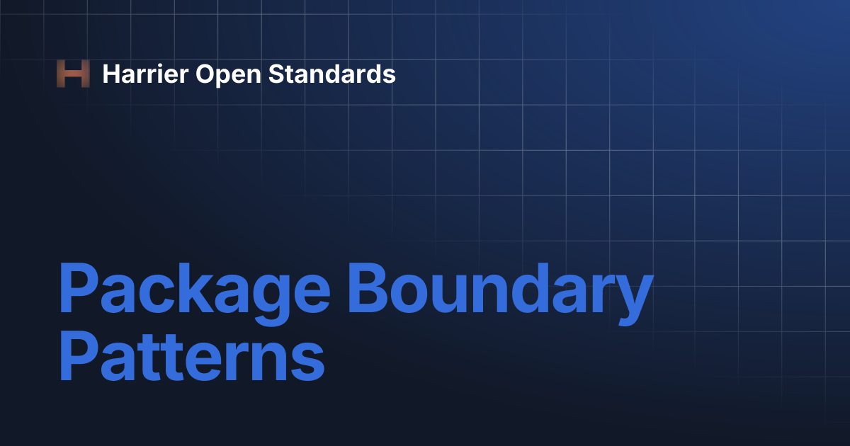 Package Boundary Patterns | Harrier Open Standards